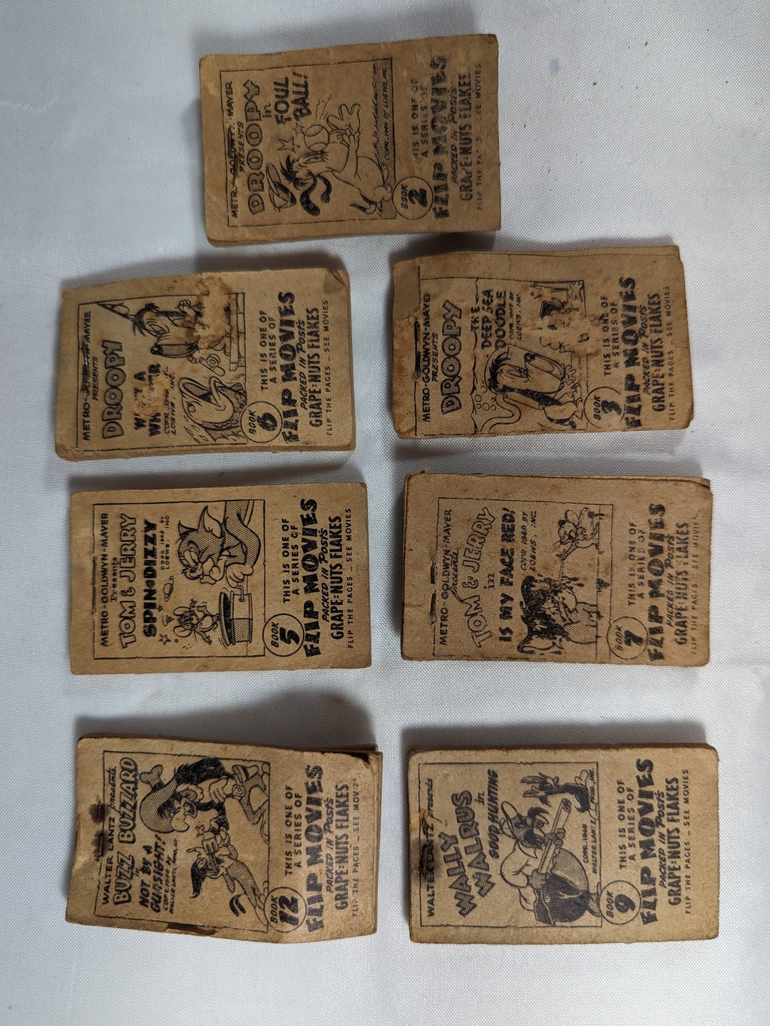 Lot of 7 1949 Double Sided Cartoon Flip Movies Grape-nuts - Etsy