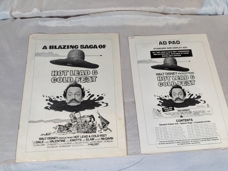 Vintage 1 Pressbooks & 1 AD Pad for Disneys Movie Hot Lead and Cold ...