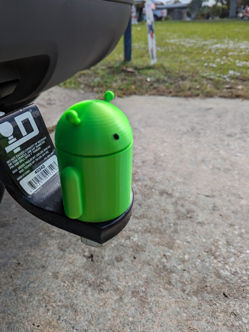 3D Lime Green Android Droid Trailer Hitch Ball Cover (1 7/8 or 2 Inch ...