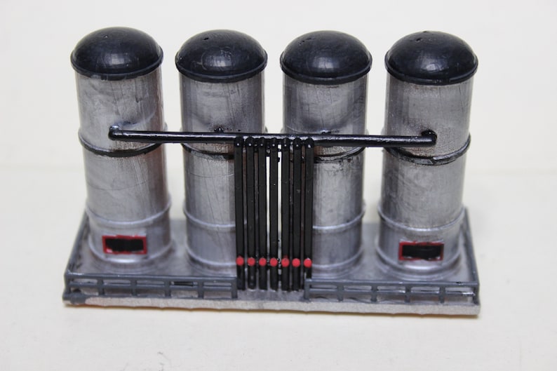 N Scale Above Ground 4 Fuel Tank Silos With Piping and Valves - Etsy