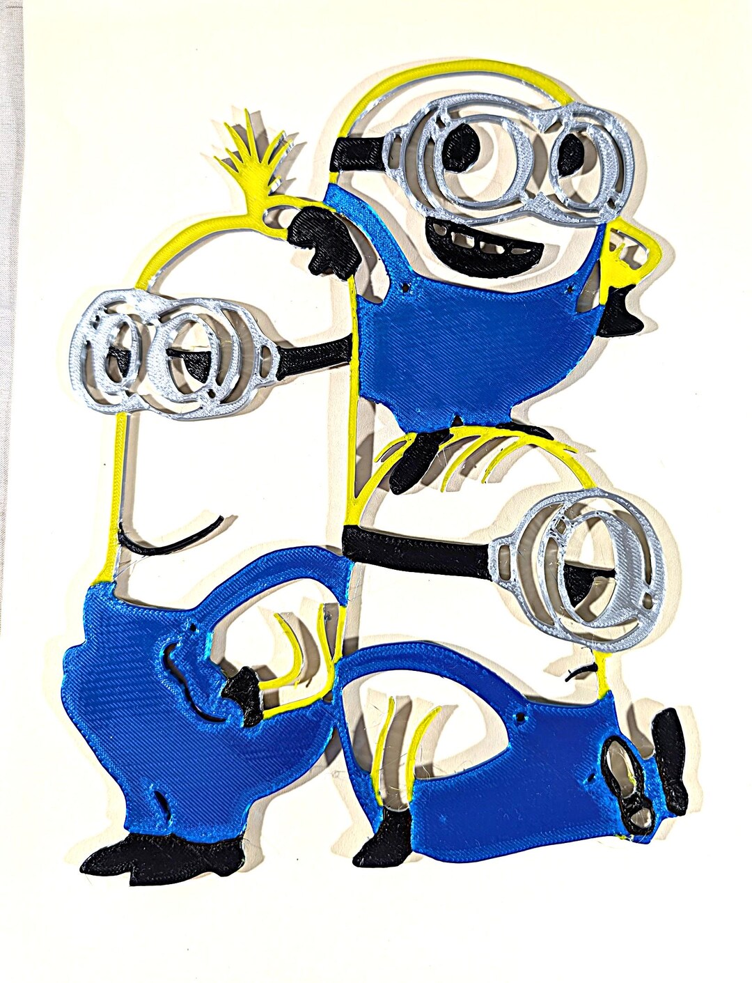 2D Wall Mounted Color 3D Printed 3 Minion Group 8 1/2 Inch Tall - Etsy
