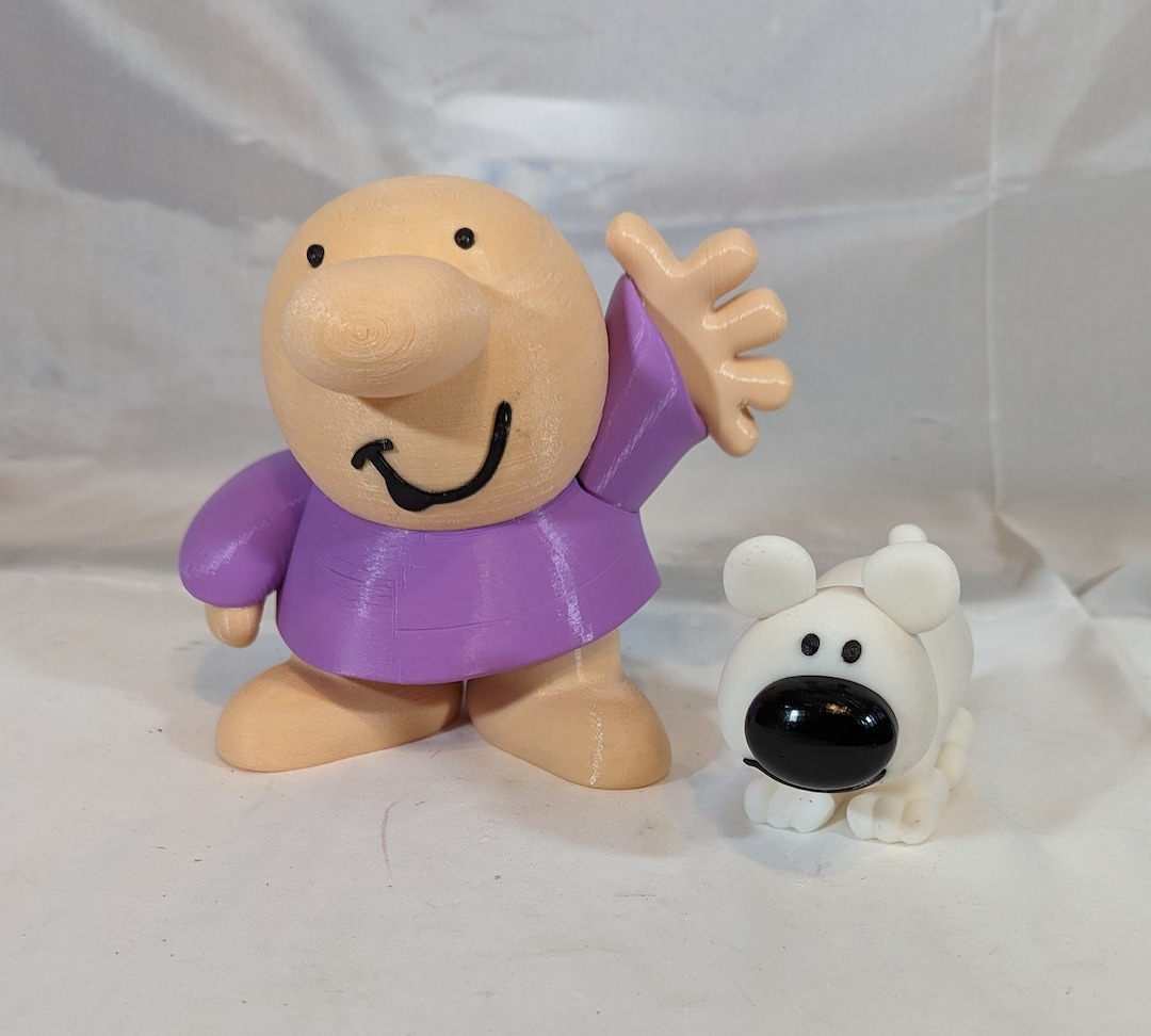 6" Ziggy and Fuzz the Dog Cartoon Characters Figurines Purple Shirt - Etsy