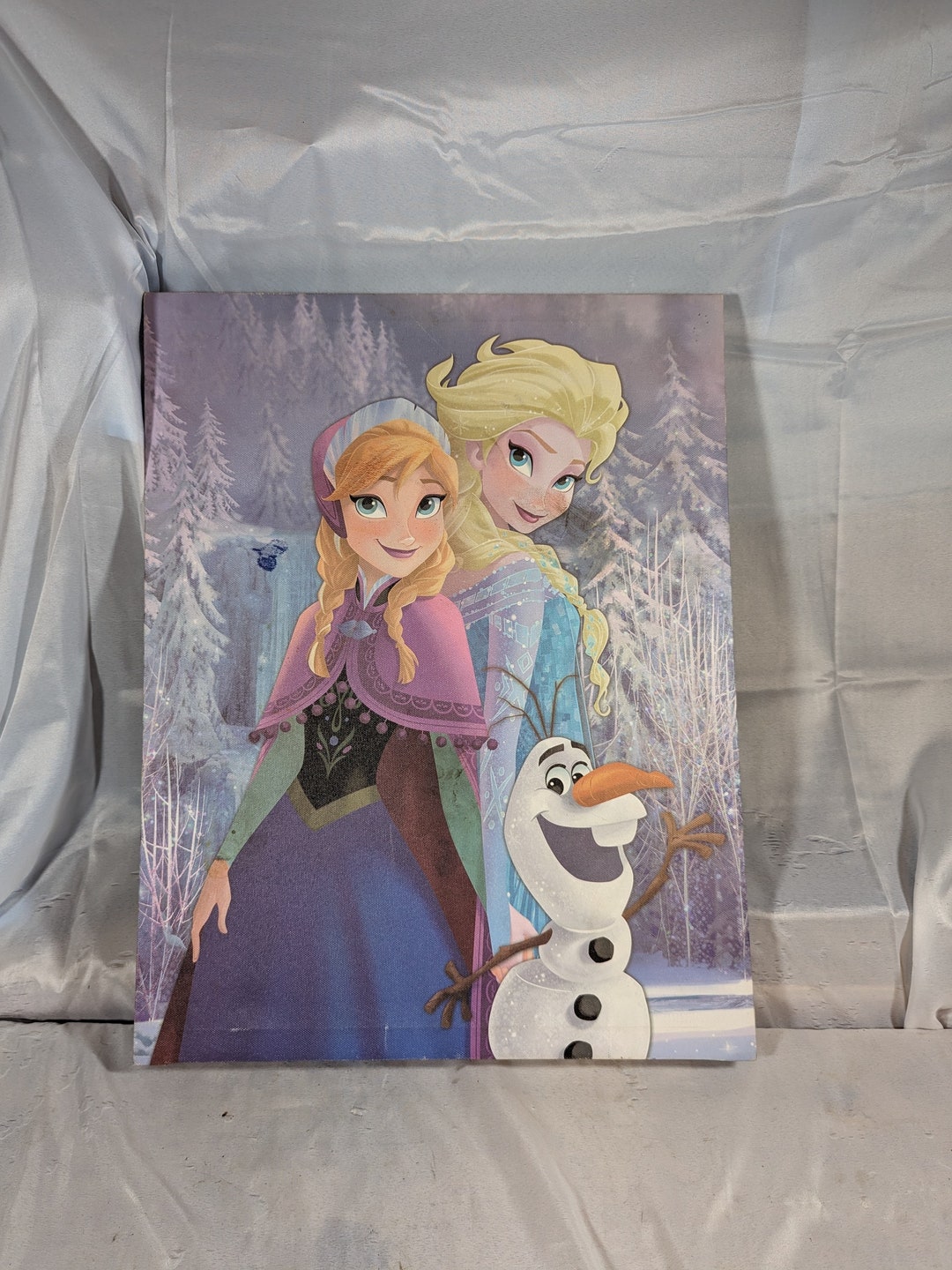 Discontinued 18X 14 Inch Disney Frozen Elsa, Anna, and Olaf Canvas ...