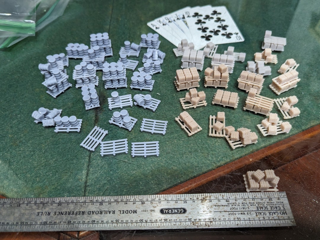 S Gauge Palleted Barrels and Boxes, Model Railroad Lot of 46 - Etsy