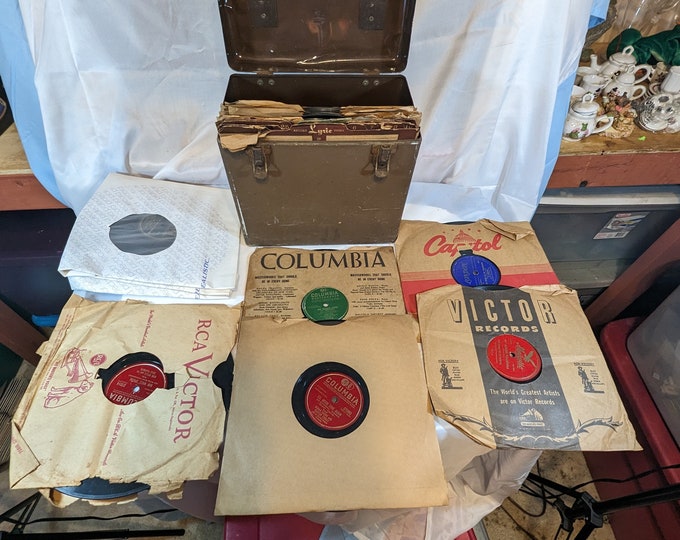 Lot of 28 78 Shellac Records Plus A All Metal Record Case From1940s 30s ...