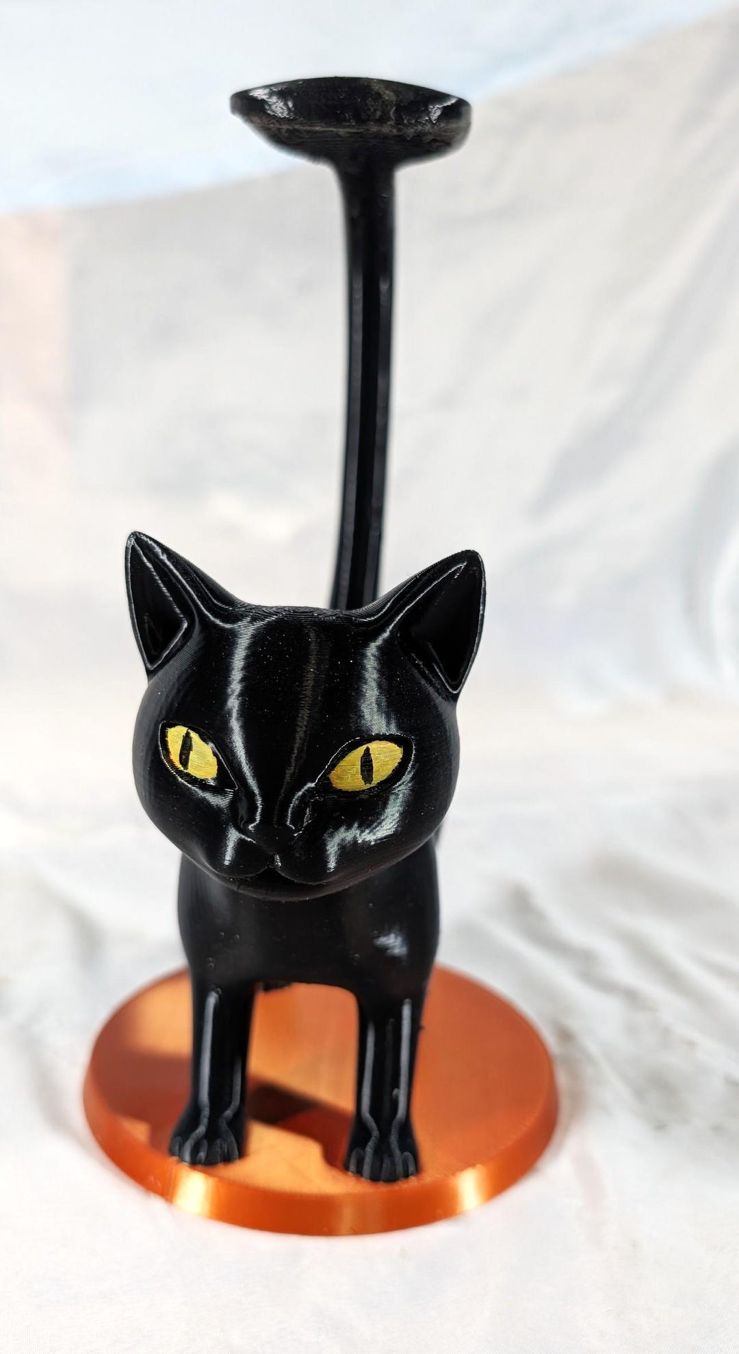 3D Printed Black Cat Headphone Stand - Headset Holder for Gaming ...