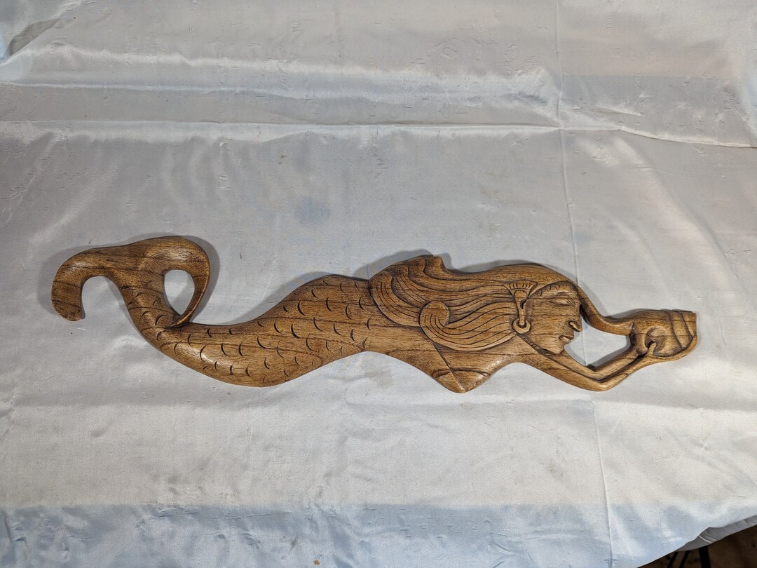 Vintage 24 Inch 3D Hand-carved Wood Mermaid Wall Decoration - Etsy