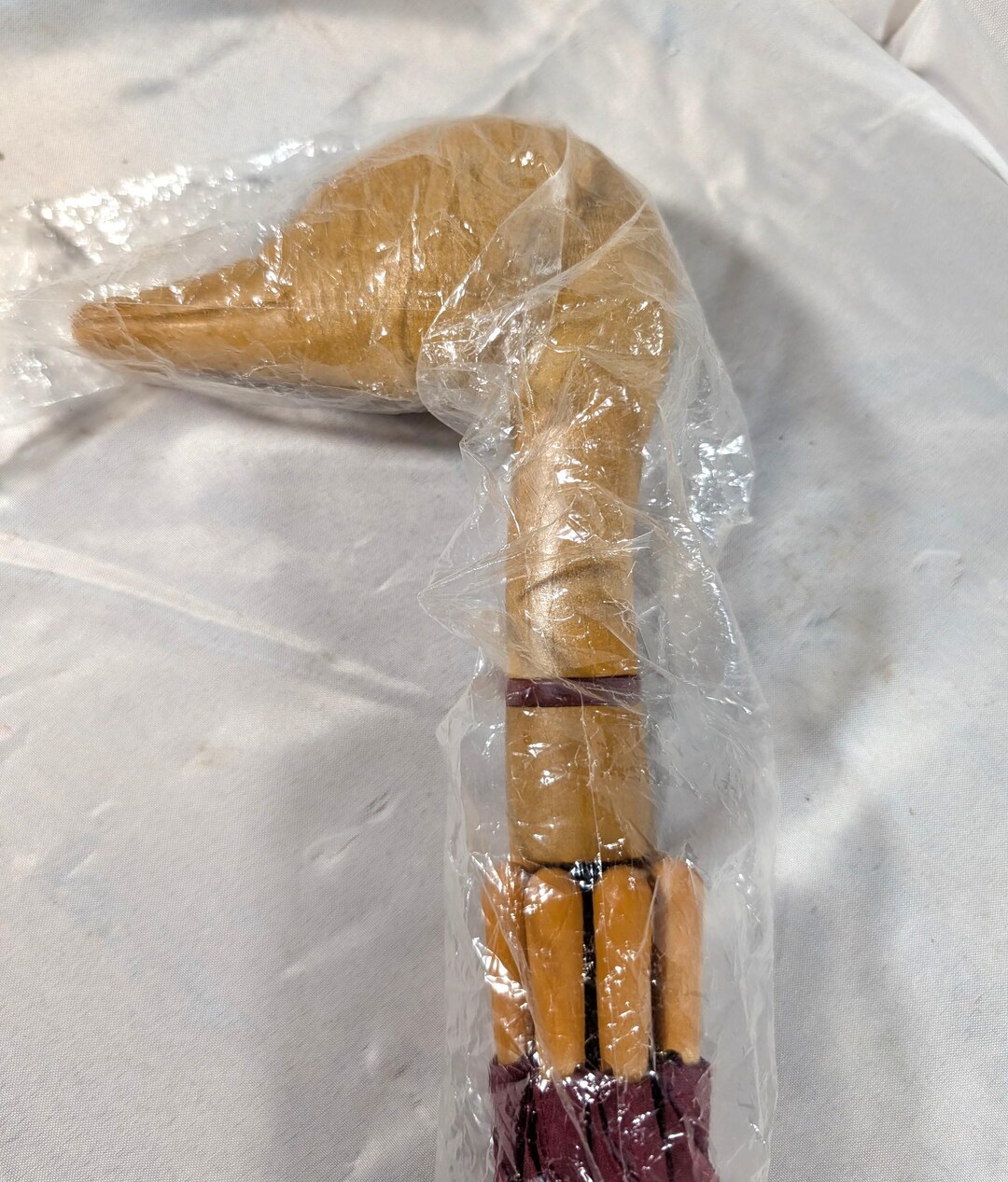 New Maroon "fowl Weather Friend” Faux Wood Mallard Duck Head Umbrella ...