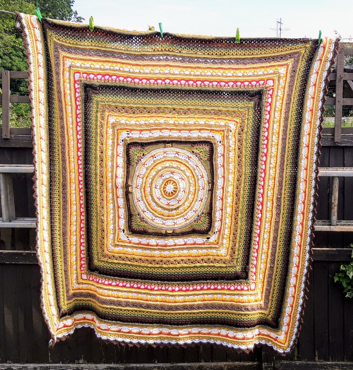 Crochet Afghan/throw in Earthy Colours - Etsy