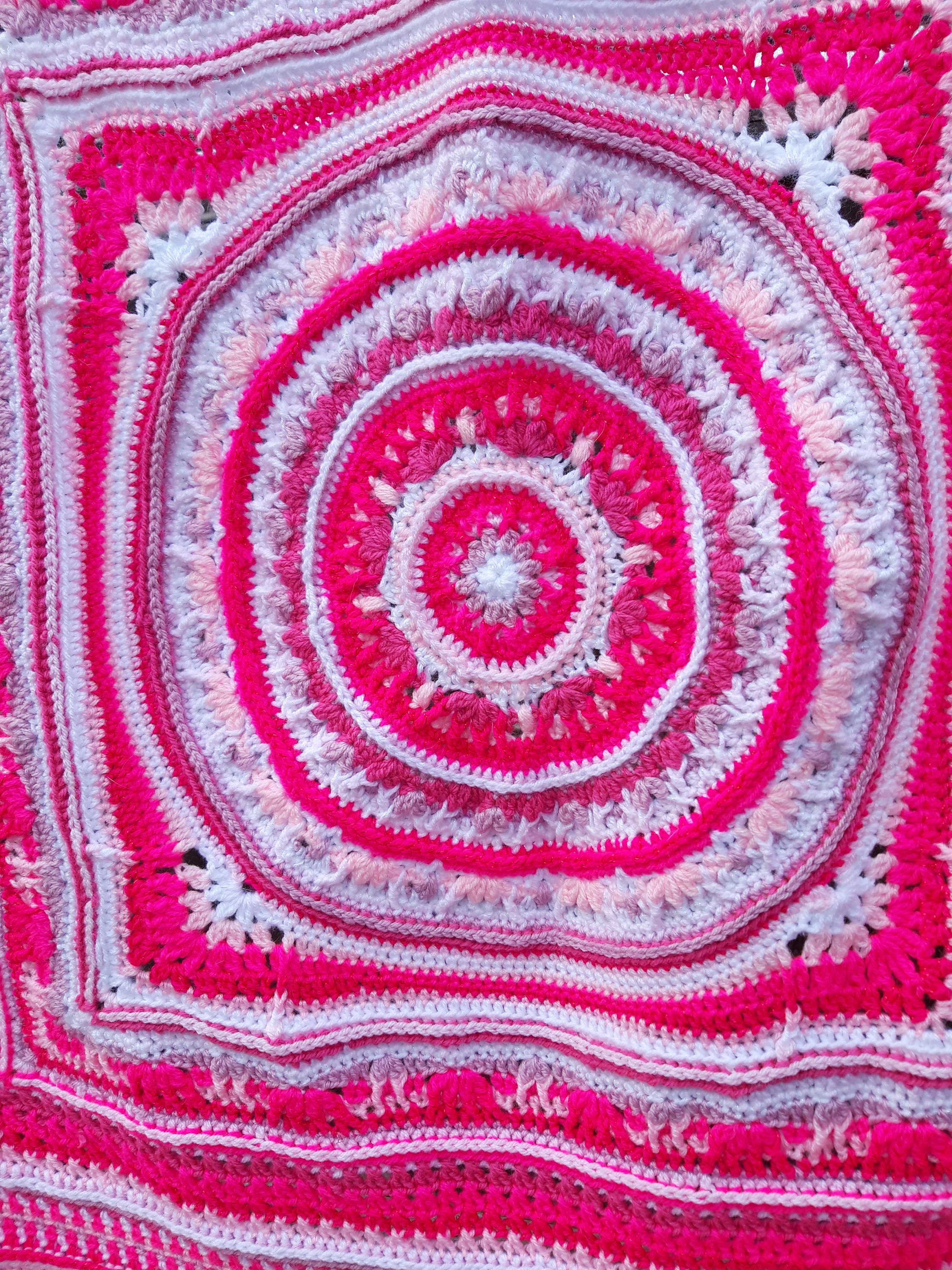 Handmade Large Crochet Pink Blanket - Etsy