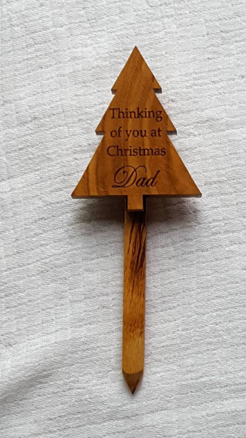 Personalised Oak Christmas Tree Memorial Plaque - Etsy UK