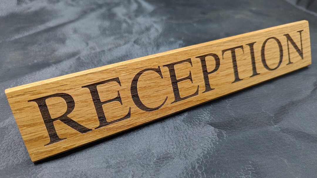 Solid Oak Reception Desk Sign - Etsy