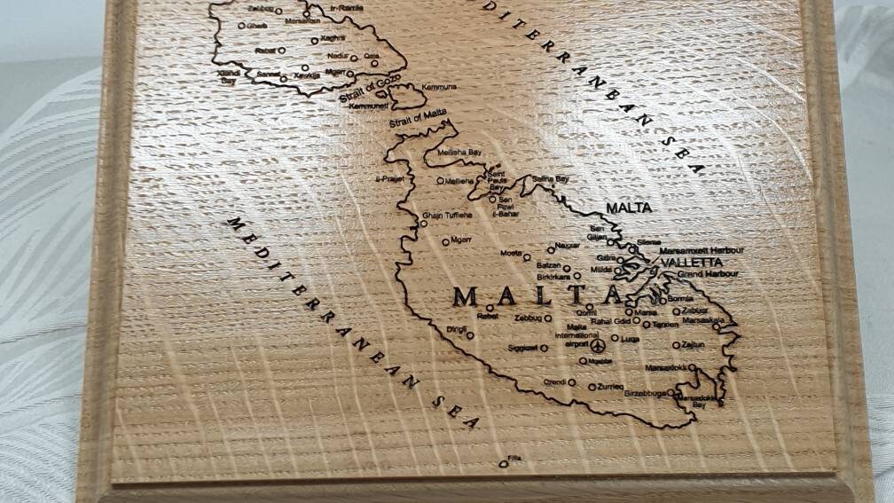 Maps laser engraved onto Solid Oak. | Etsy