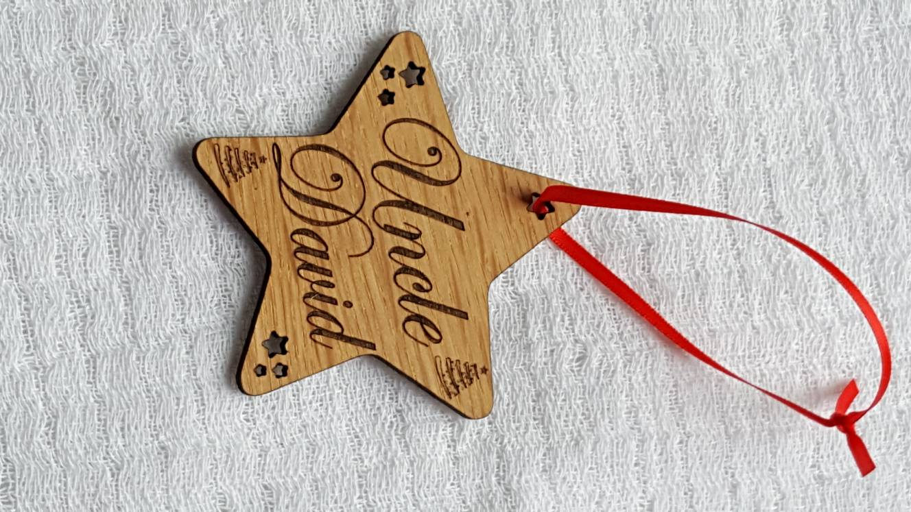 Personalised Wooden Christmas Tree Decorations - Etsy UK