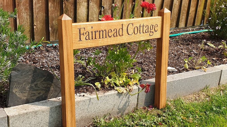 Large Personalised Oak Garden Sign With Two Posts - Etsy UK