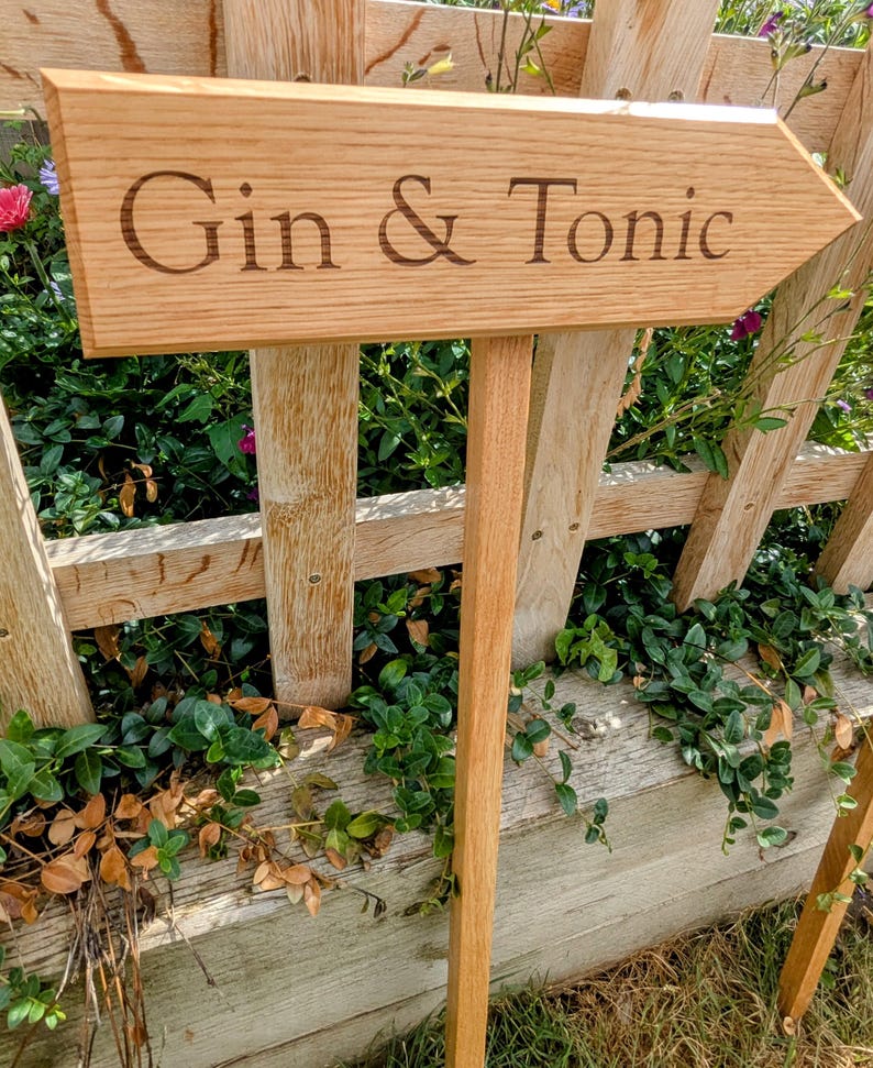 Personalised Engraved Arrow/direction Sign Hand Made From Solid Oak ...