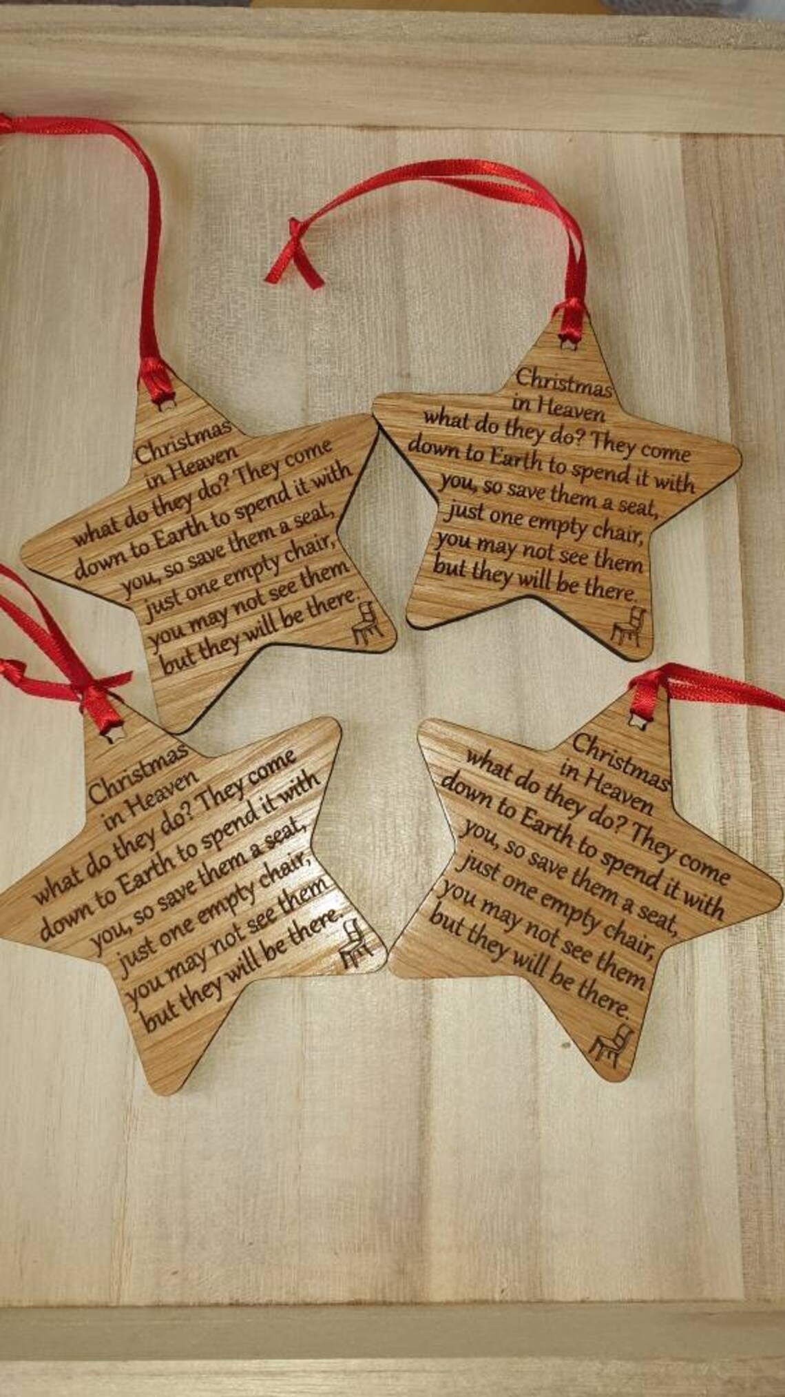 Wooden Christmas Memorial Tree Decorations. in Memory of a - Etsy UK