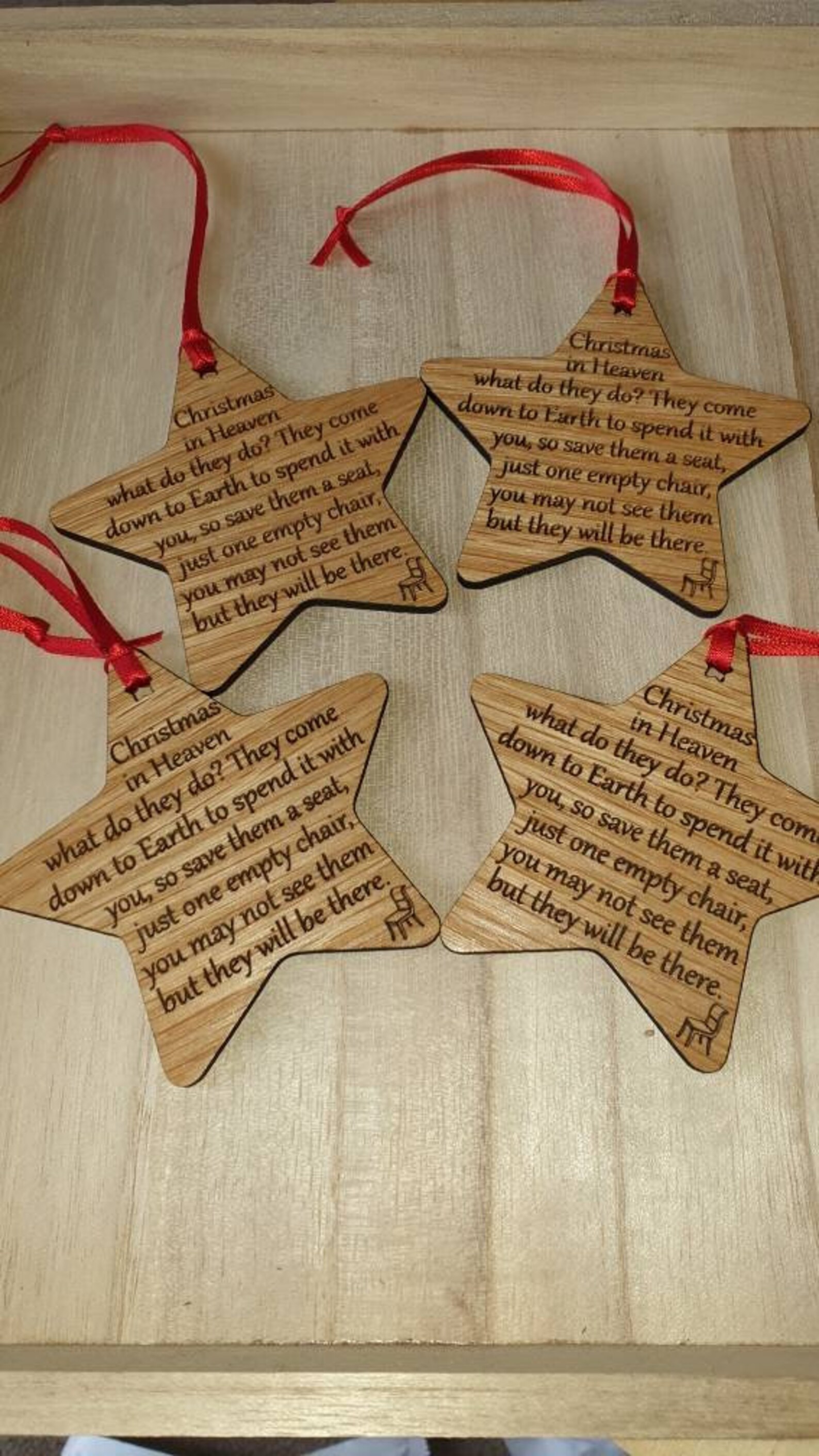 Wooden Christmas Memorial Tree Decorations. in Memory of a | Etsy UK
