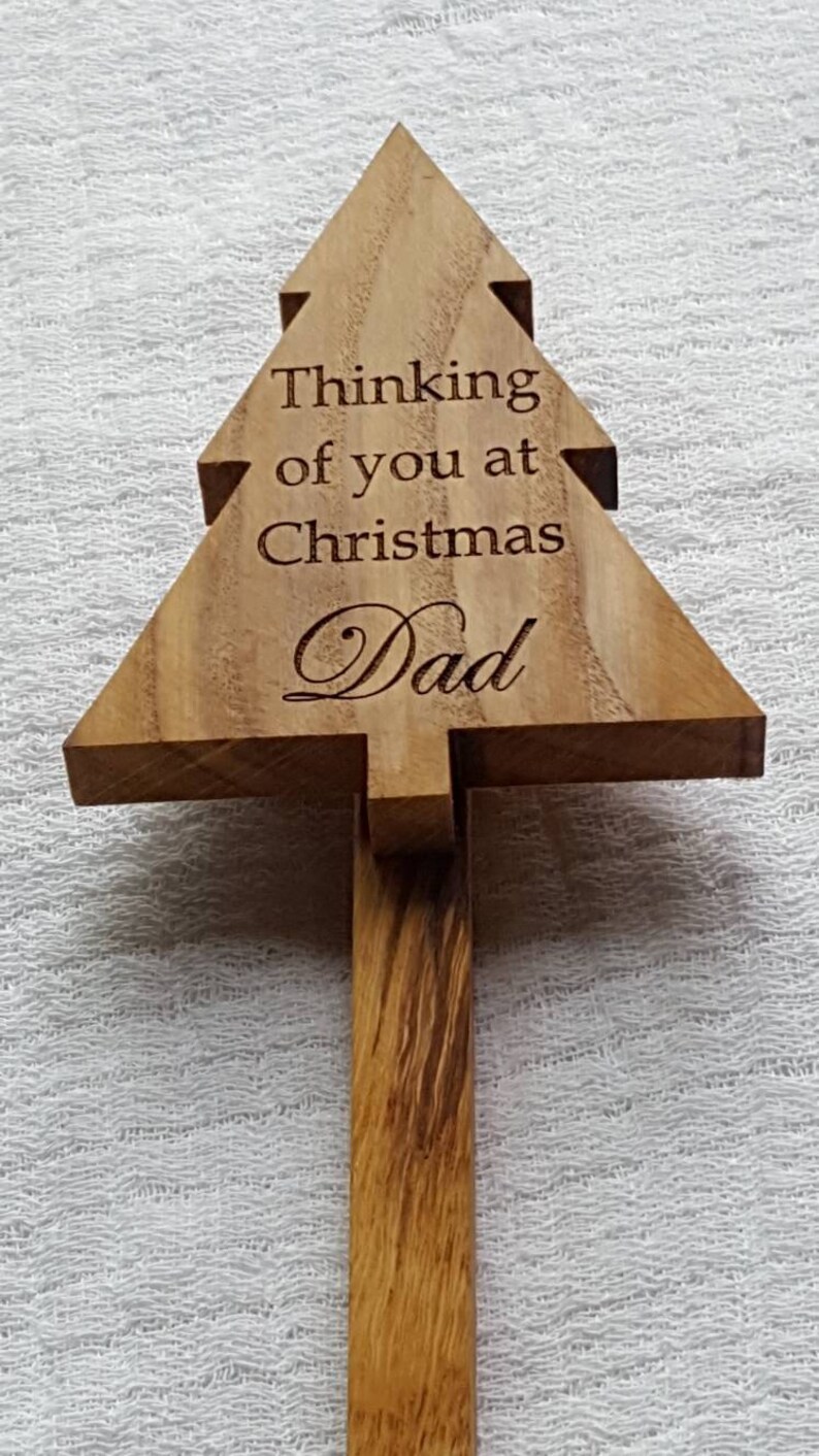 Personalised Oak Christmas Tree Memorial Plaque - Etsy UK