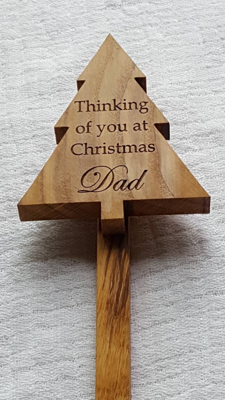 Personalised Oak Christmas Tree Memorial Plaque - Etsy UK