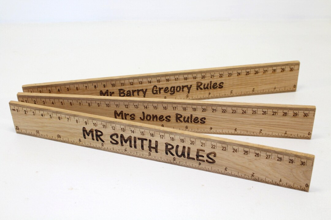 Personalised Engraved Wooden Ruler Made From Oak - Etsy