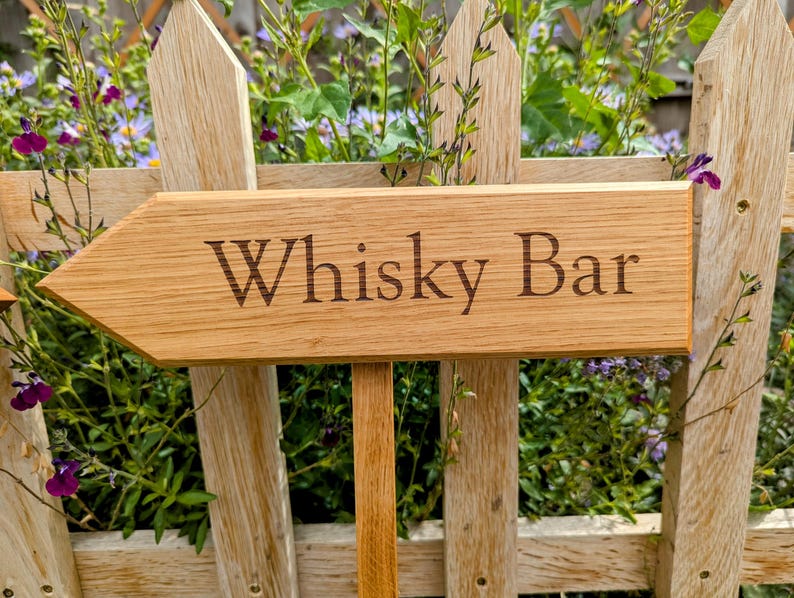 Personalised Engraved Arrow/direction Sign Hand Made From Solid Oak ...