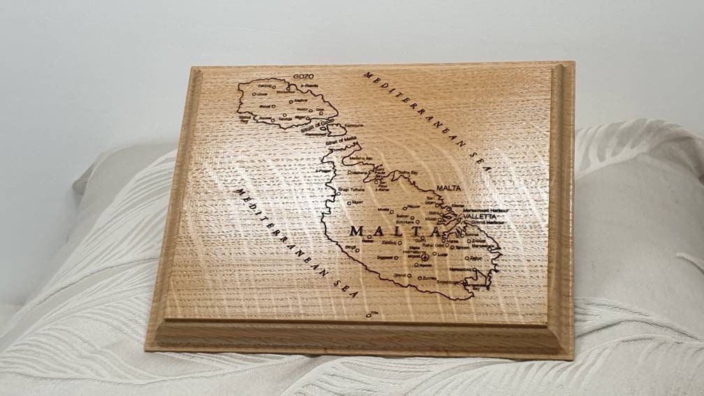 Maps laser engraved onto Solid Oak. | Etsy