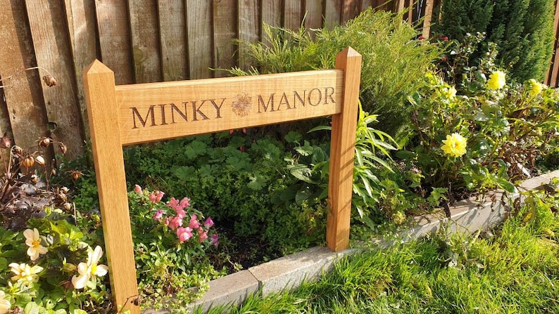 Large Personalised Oak Garden Sign With Two Posts - Etsy UK