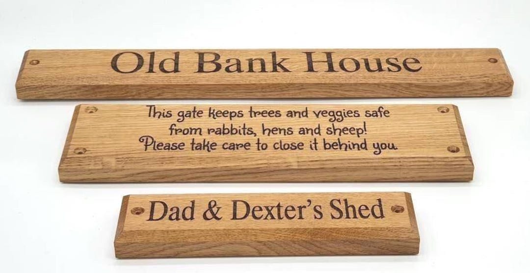 Personalised Engraved Oak Sign/door Sign/wall Sign/bench Plaque. Hand ...