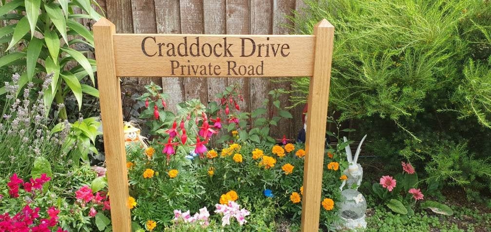 Large Personalised Oak Garden Sign With Two Posts - Etsy UK