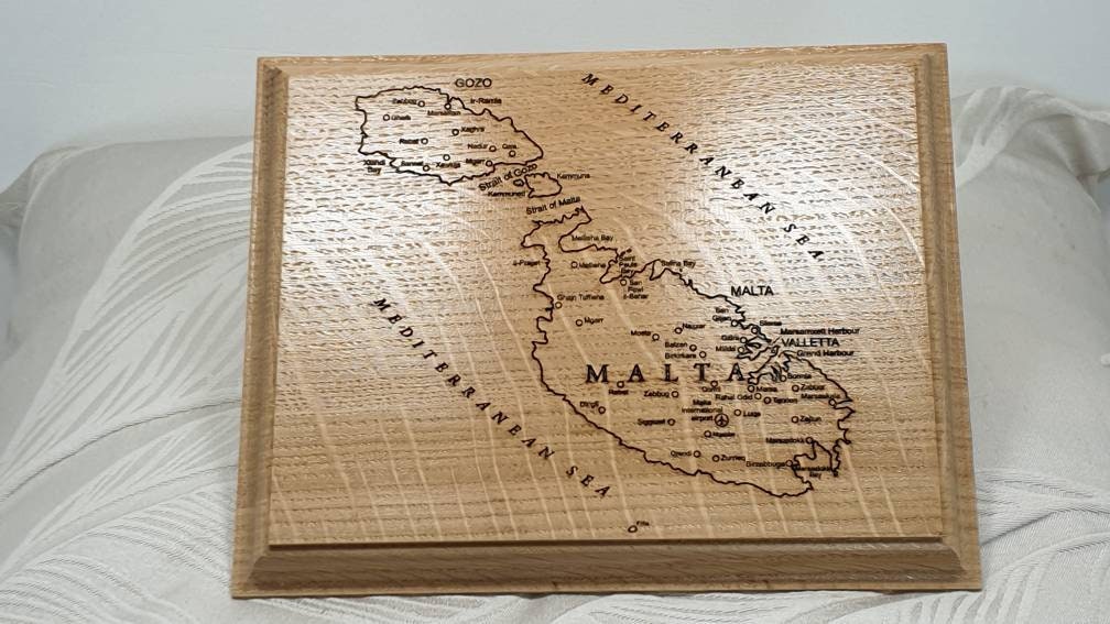 Maps laser engraved onto Solid Oak. | Etsy