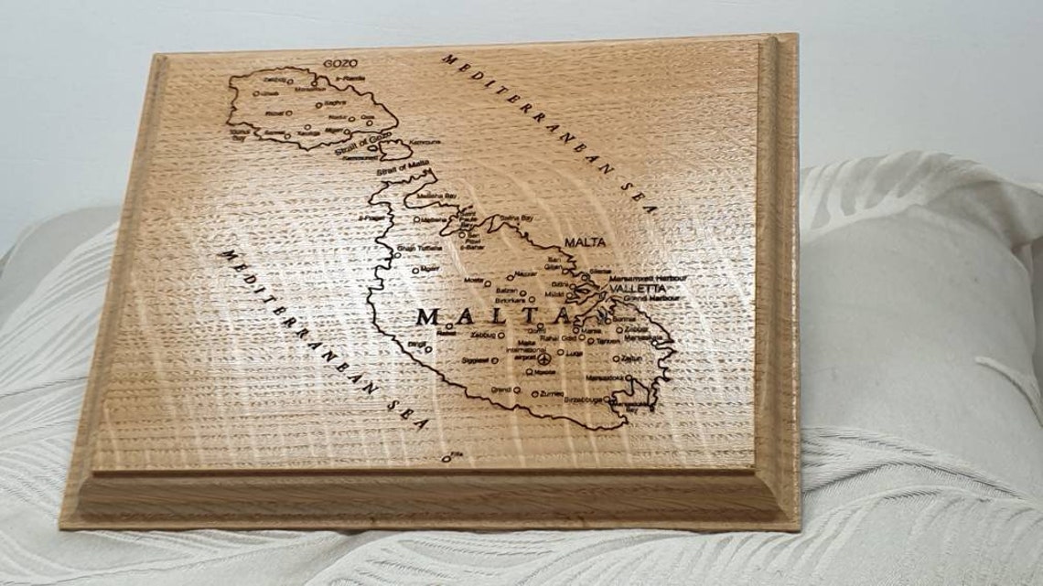 Maps laser engraved onto Solid Oak. | Etsy
