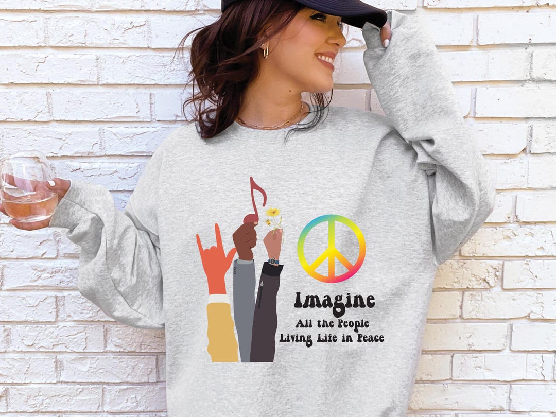Imagine Peace Sign Vector Art, PNG, SVG, PDF (digital Download) - Etsy