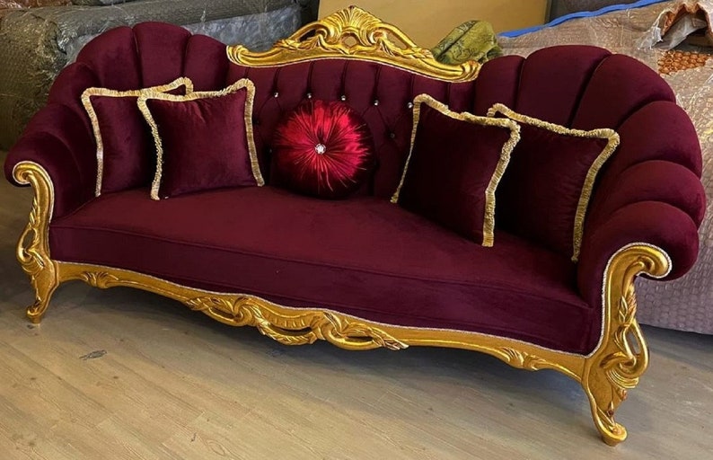 Casa Padrino Luxury Baroque Sofa Bordeaux Red / Gold - Magnificent ...