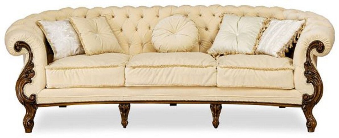 Casa Padrino Luxury Baroque Living Room Sofa Cream / Brown ...