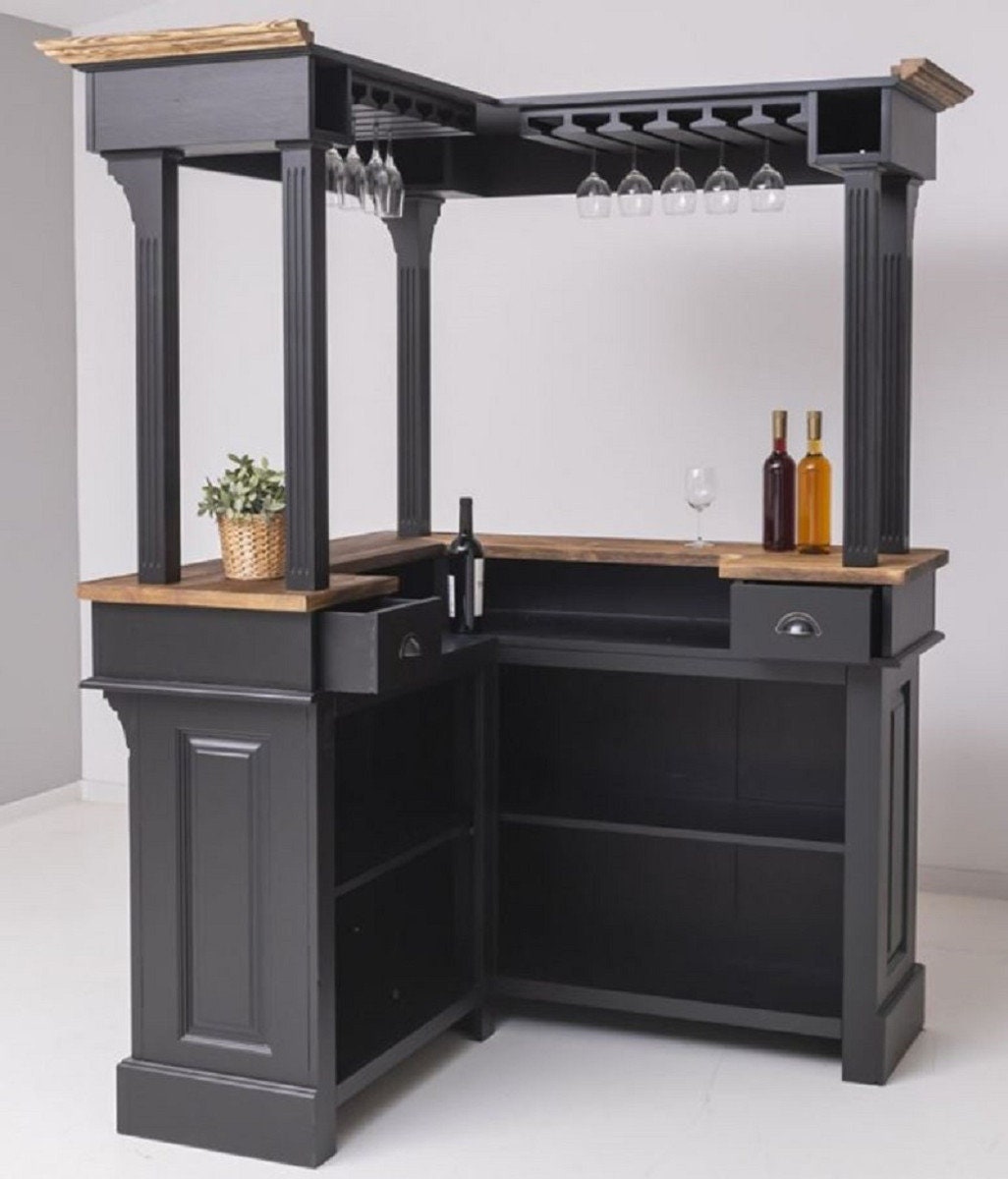 Country Style Bar Counter Black / Dark Brown 148 X 148 X H. 210 Cm ...