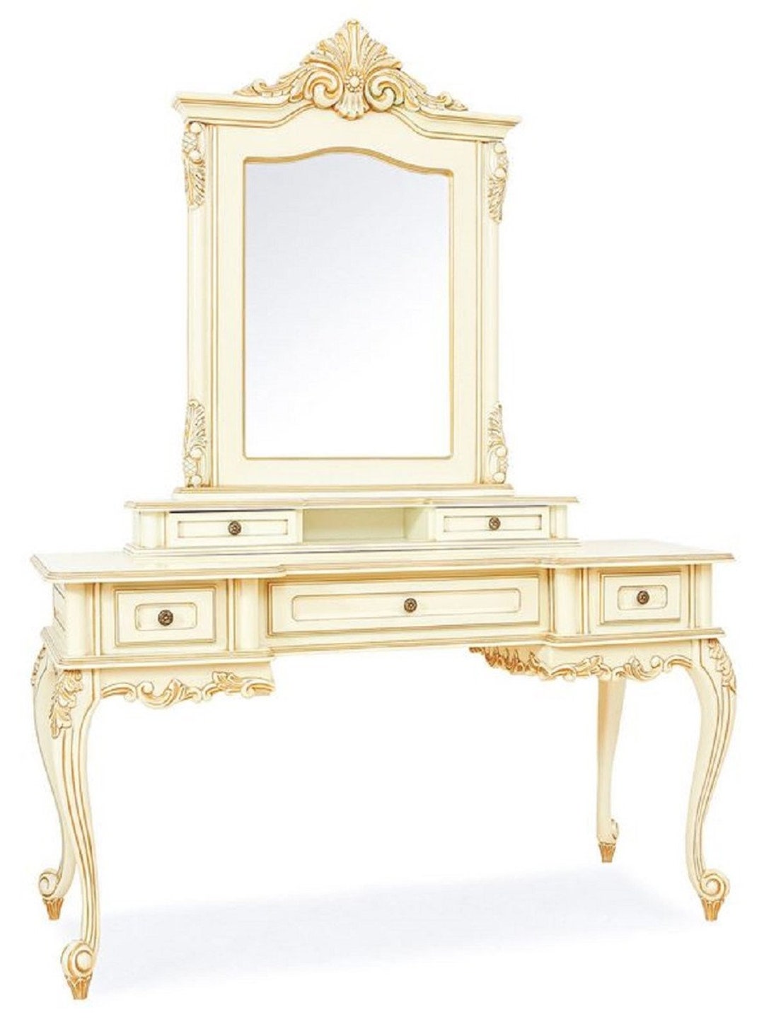 Casa Padrino Luxury Baroque Dressing Table With Mirror Cream / Beige ...
