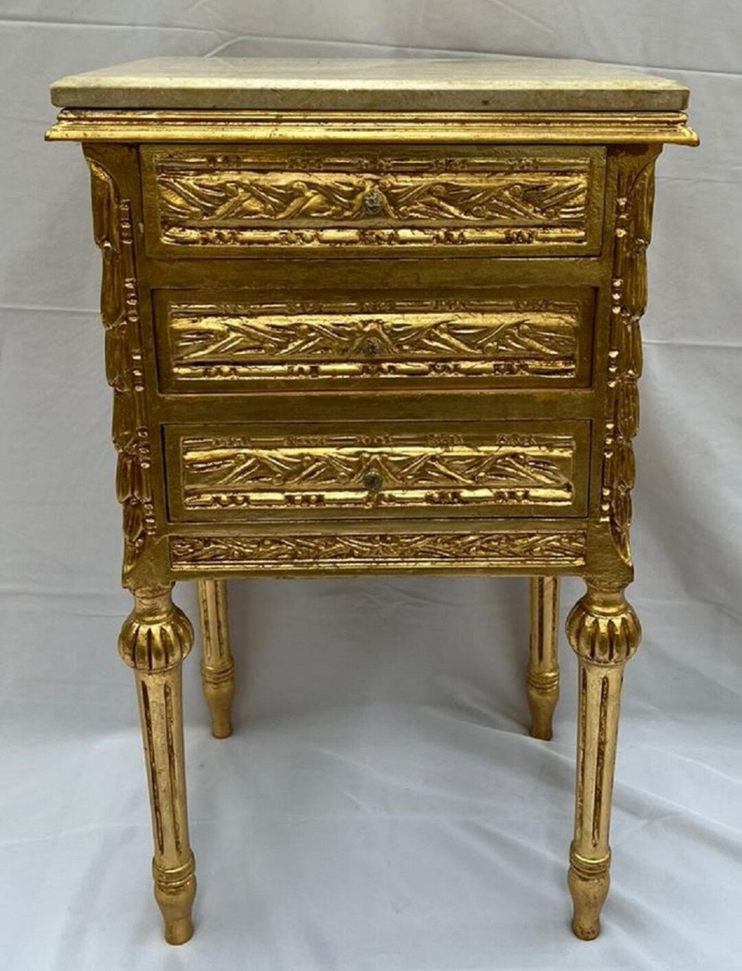 Casa Padrino Baroque Nightstand Antique Gold / Cream - Handmade Baroque ...