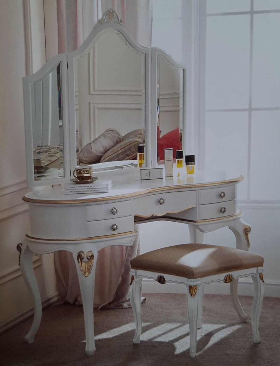 Casa Padrino Luxury Baroque Bedroom Set White / Gold - 1 Baroque ...