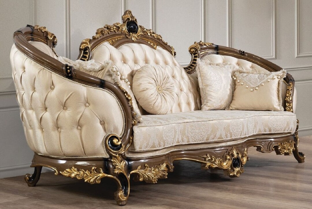 Casa Padrino Luxury Baroque Sofa Gold / Brown / Black / Gold ...