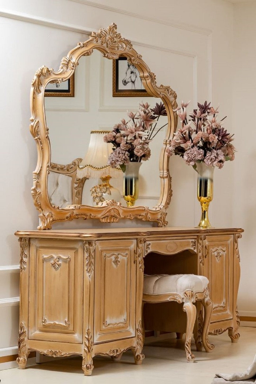 Casa Padrino Luxury Baroque Bedroom Dressing Table Set Gold 1 Baroque ...