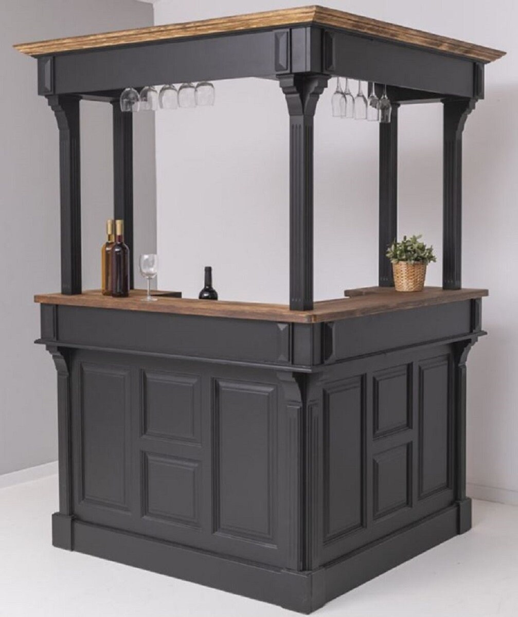 Country Style Bar Counter Black / Dark Brown 148 X 148 X H. 210 Cm ...