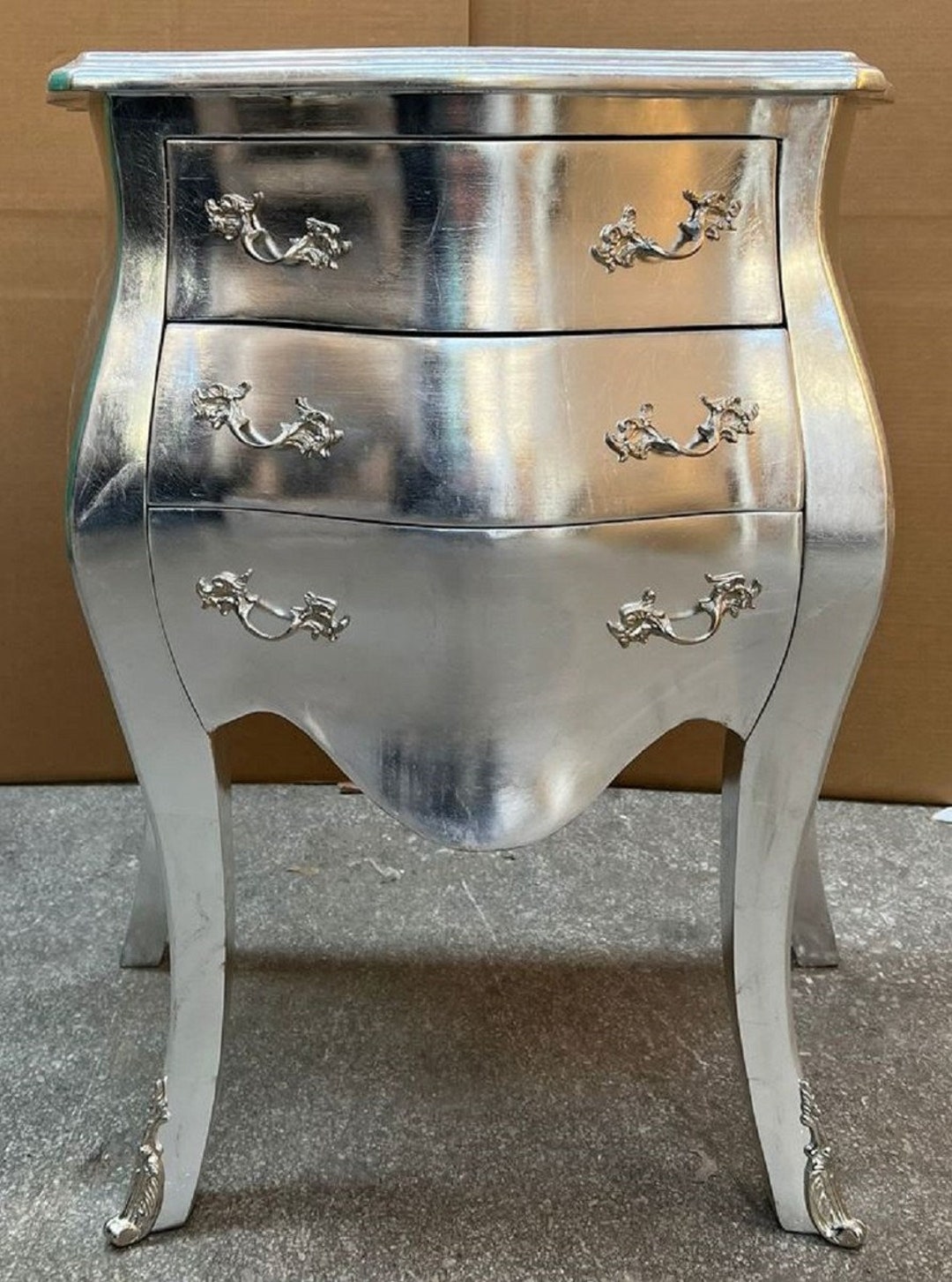 Casa Padrino Baroque Nightstand Silver - Handcrafted Baroque Style ...