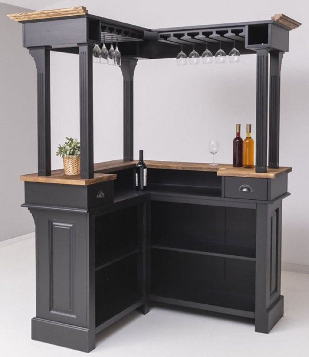 Country Style Bar Counter Black / Dark Brown 148 X 148 X H. 210 Cm ...