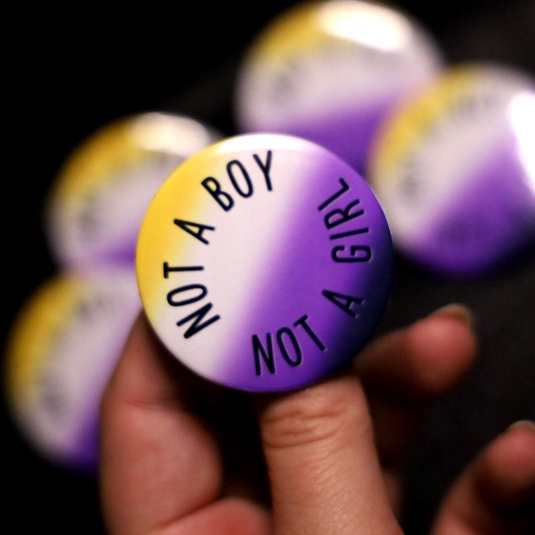 Not a Boy, Not a Girl Non-binary NB Enby || Pin Buttons - Etsy