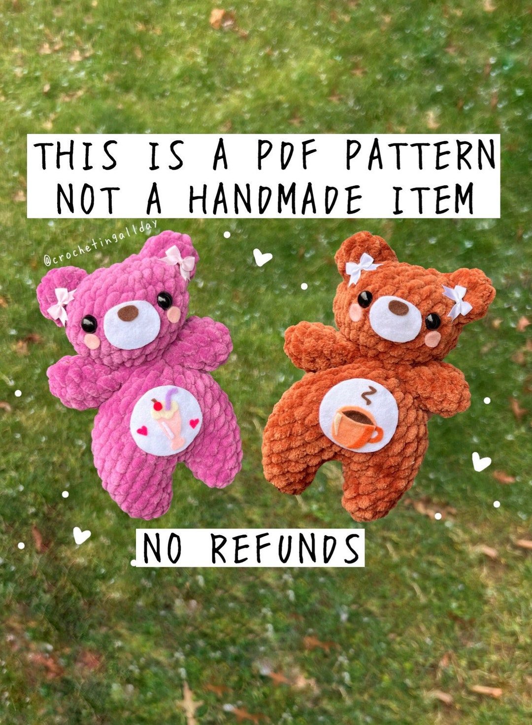 Big Caring Bear PDF Crochet Pattern Download - Etsy