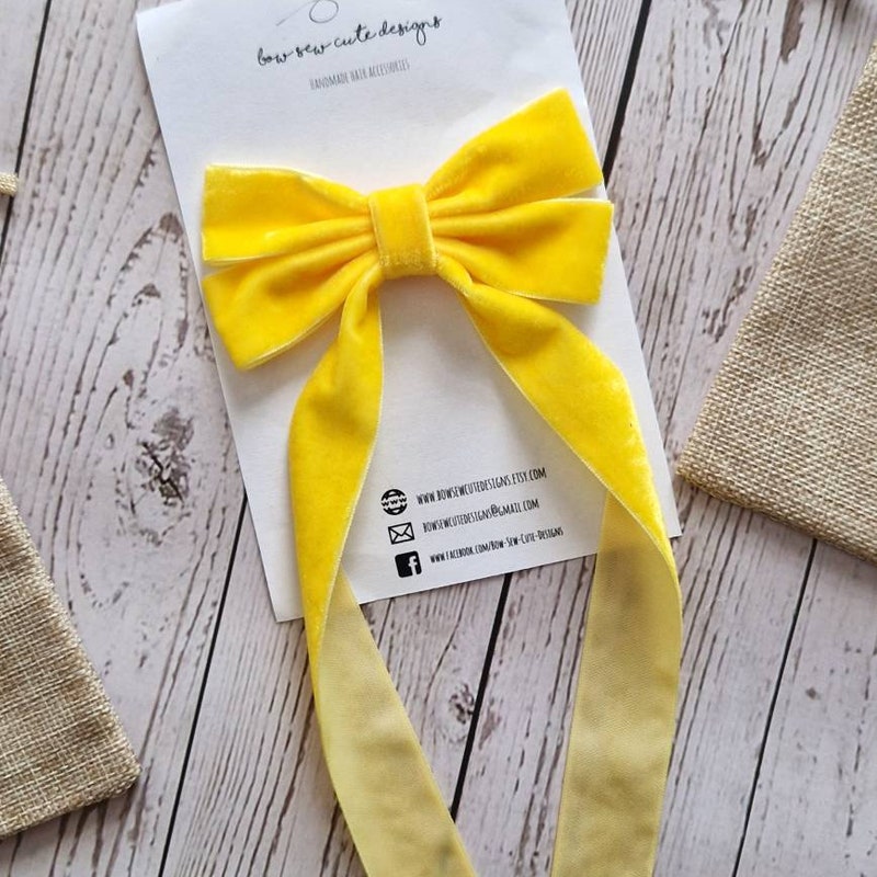 Yellow Hair Bow - Etsy