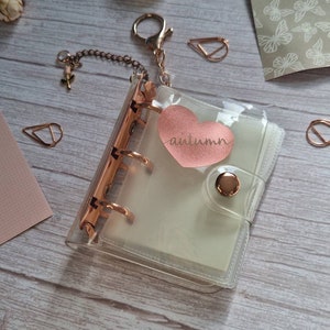 Personalised Mini Notebook in Rose Gold, Transparent 3 Ring Travel ...
