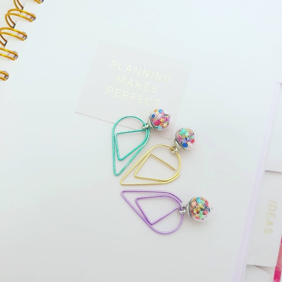 Glitter Glass Ball Paper Clips Planner Accessories for - Etsy