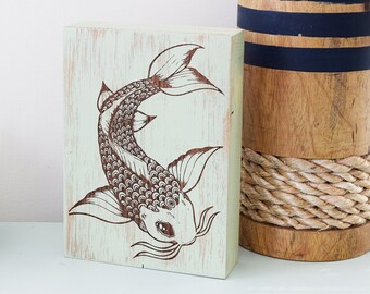 Wood Koi Fish Sign - Etsy